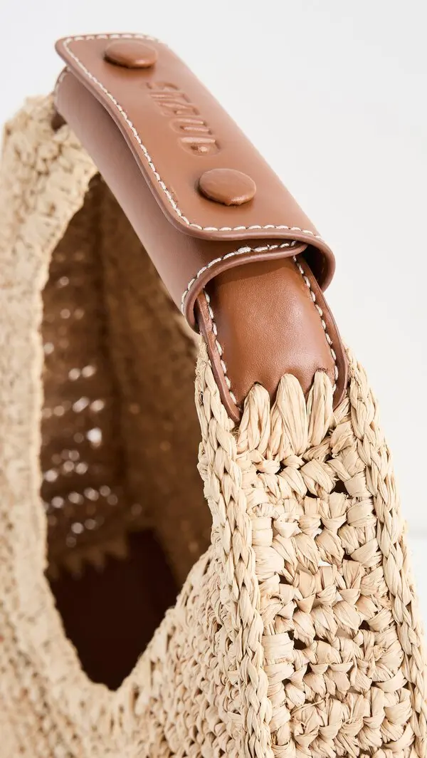 Staud Moon Raffia Tote Bag - Natural/tan