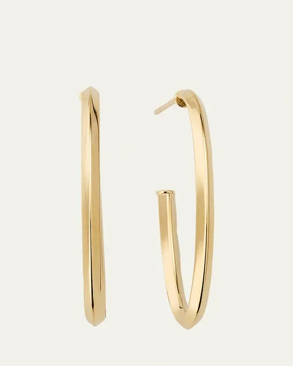 Lana Jewelry 14k Yellow Oval Hoop Earrings