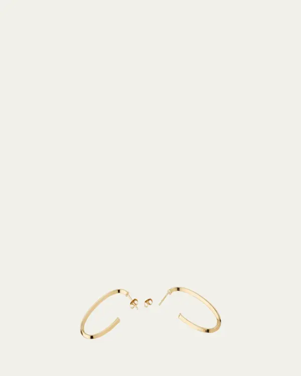 Lana Jewelry 14k Yellow Oval Hoop Earrings