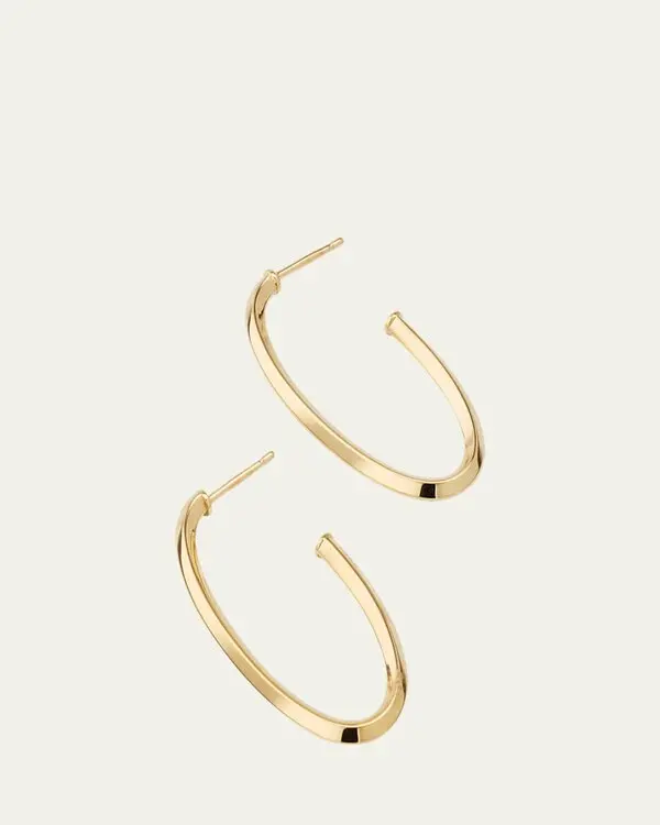 Lana Jewelry 14k Yellow Oval Hoop Earrings