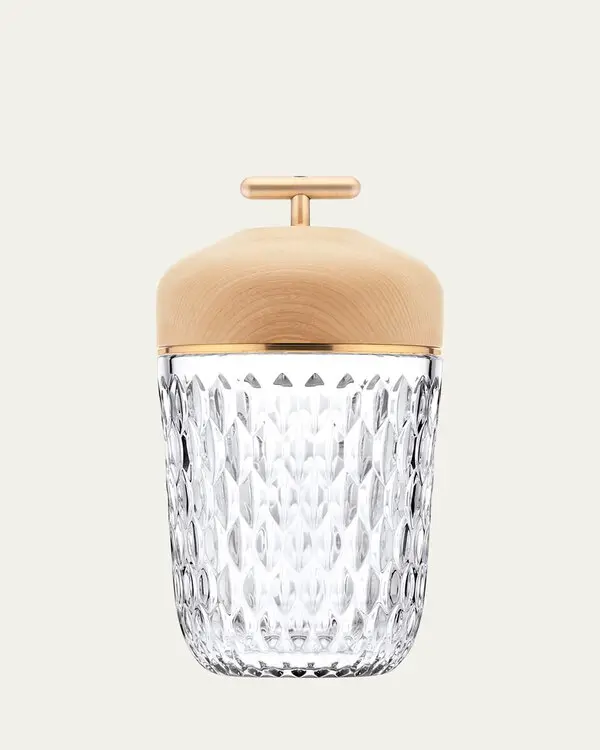 SAINT LOUIS Folia Clear Woodbrushed Brass Finish Portable Lamp
