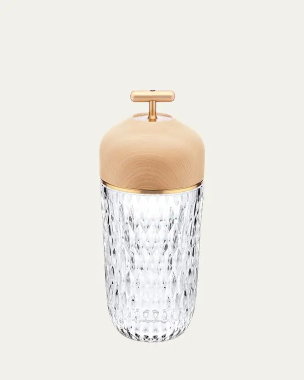 SAINT LOUIS Folia Clear Woodbrushed Brass Finish Portable Lamp