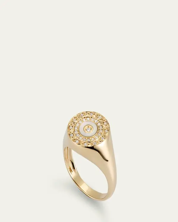 SYDNEY EVAN Evil Eye Signet Ring