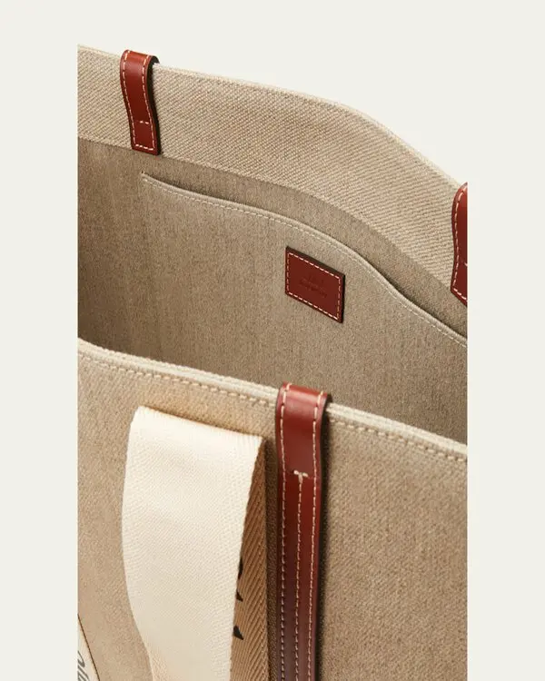 Chloé Woody Large Tote Bag - White/brown