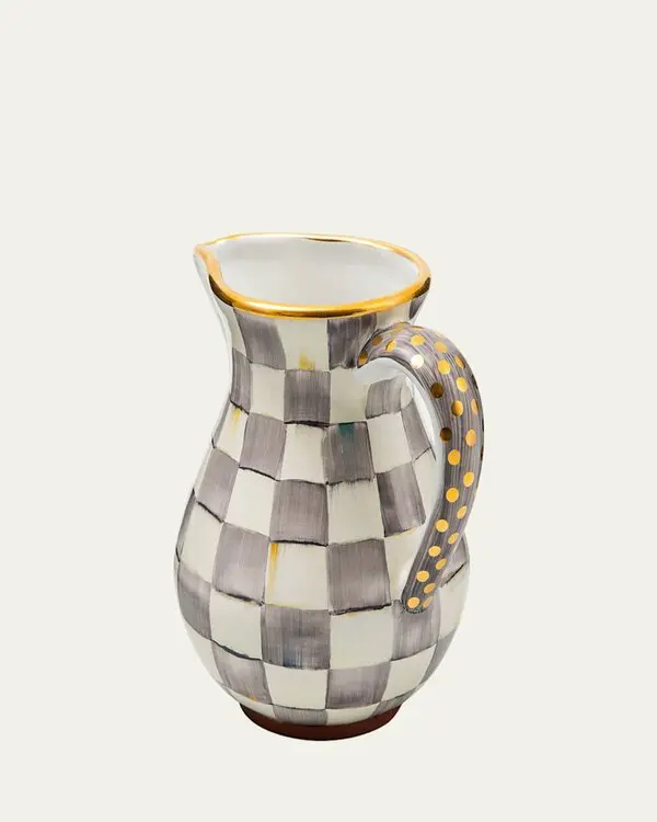 MACKENZIE-CHILDS Sterling Check Portly Pitcher, 52 Oz - One-color