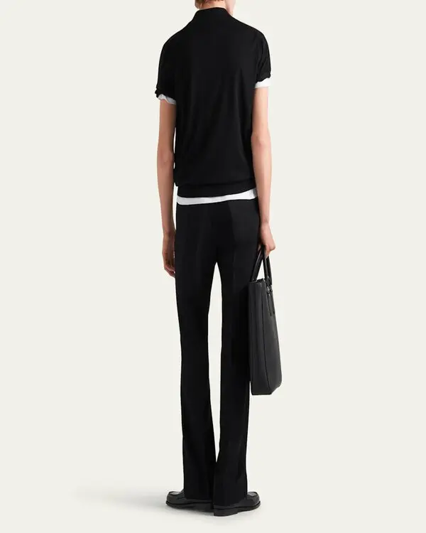 Prada Wool Logo Polo - Nero