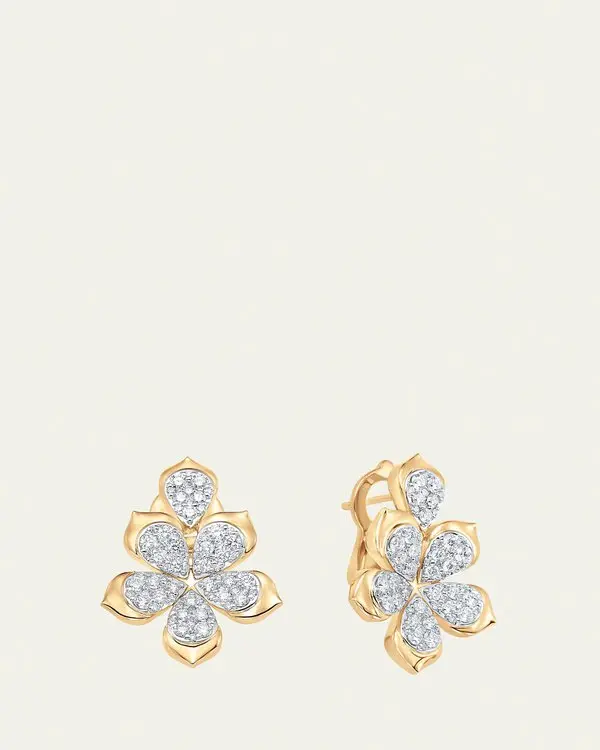 Sara Weinstock 18k Two-tone Lierre Diamond Stud Earrings - Gold