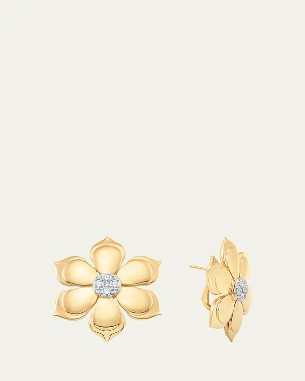 Sara Weinstock 18k Lierre Diamond Flower Stud Earrings