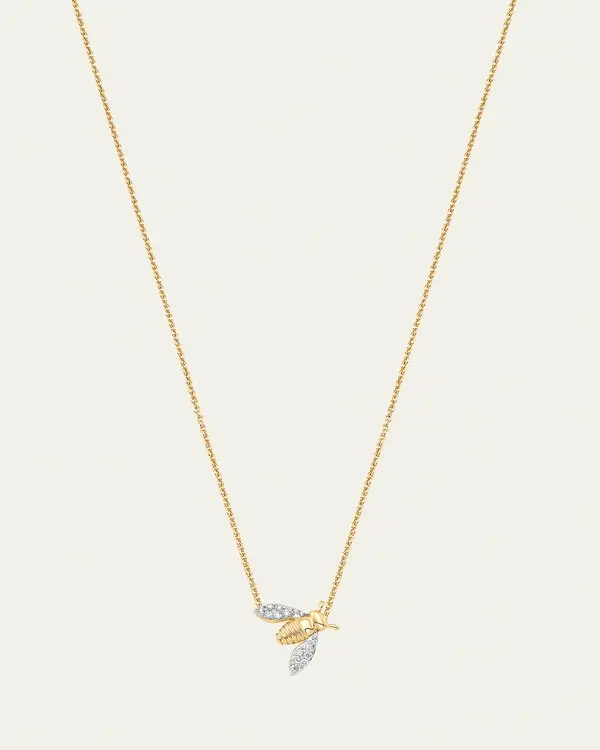 Sara Weinstock 18k Two-tone Queen Bee Diamond Petite Pendant Necklace - Gold