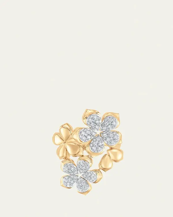 Sara Weinstock 18k Two-tone Lierre Diamond Flower Cluster Ring - Gold