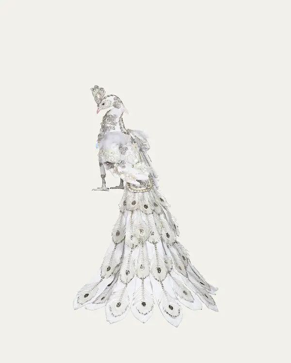MARK ROBERTS Decorative White Peacock