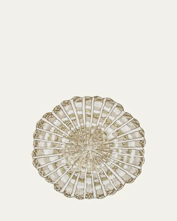 KIM SEYBERT Nautilus Beaded Placemat - Champagne/gold