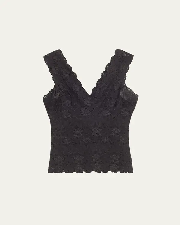 Natori Floral Lace Tank - Black