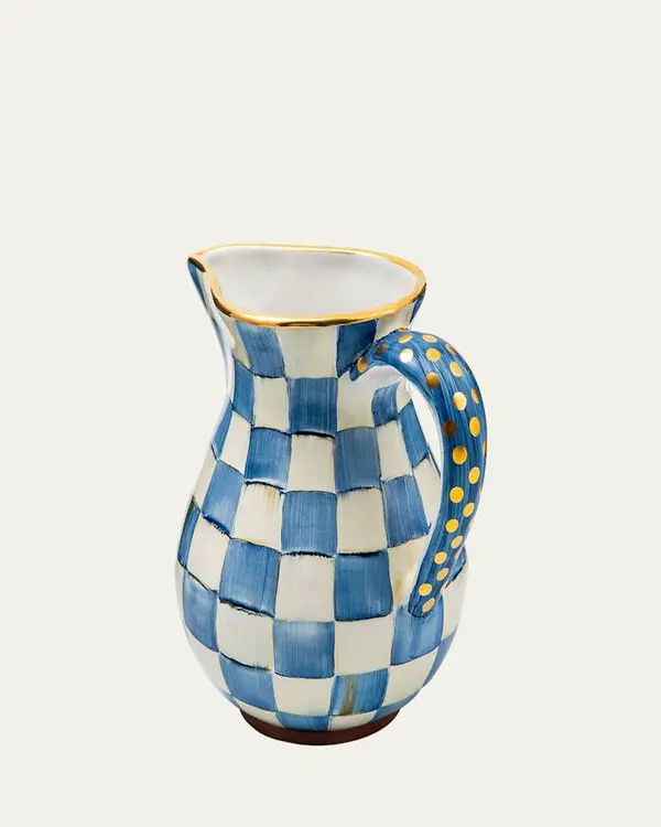 MACKENZIE-CHILDS Royal Check Portly Pitcher, 52 Oz - One-color