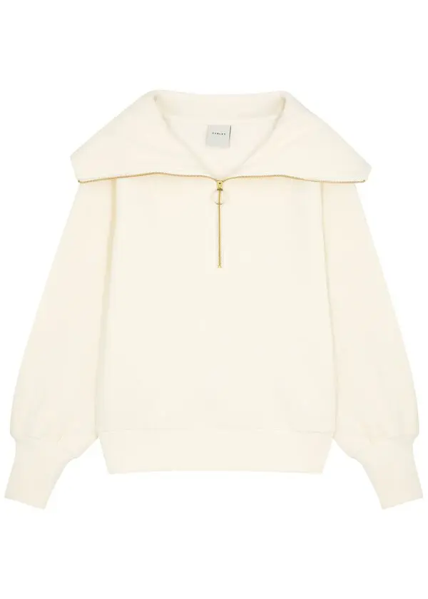 Varley Vine Ribbed Half-zip Sweatshirt - Ivory