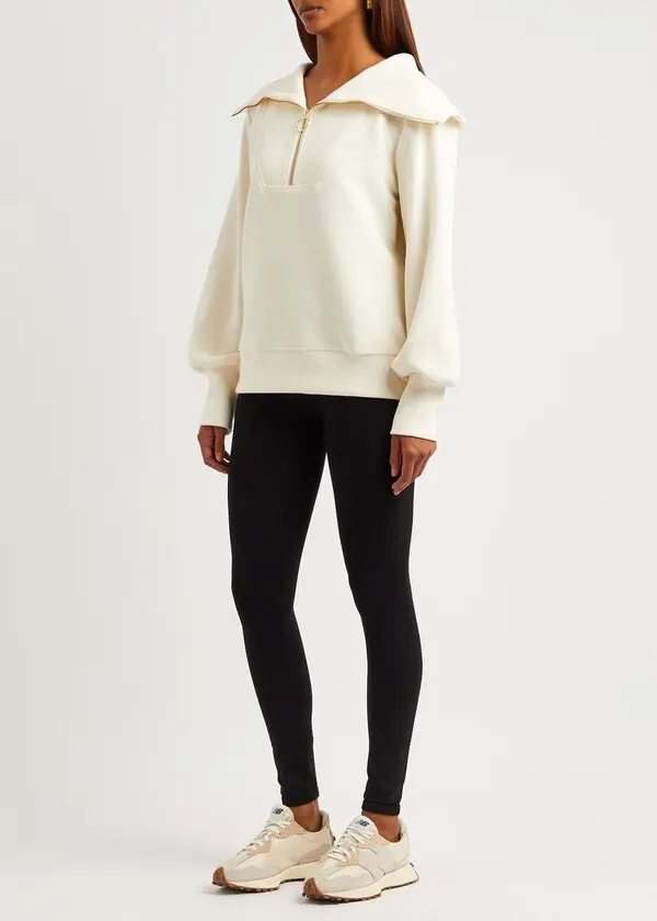 Varley Vine Ribbed Half-zip Sweatshirt - Ivory