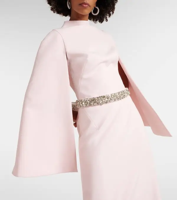 Safiyaa Harper Embellished Caped Gown