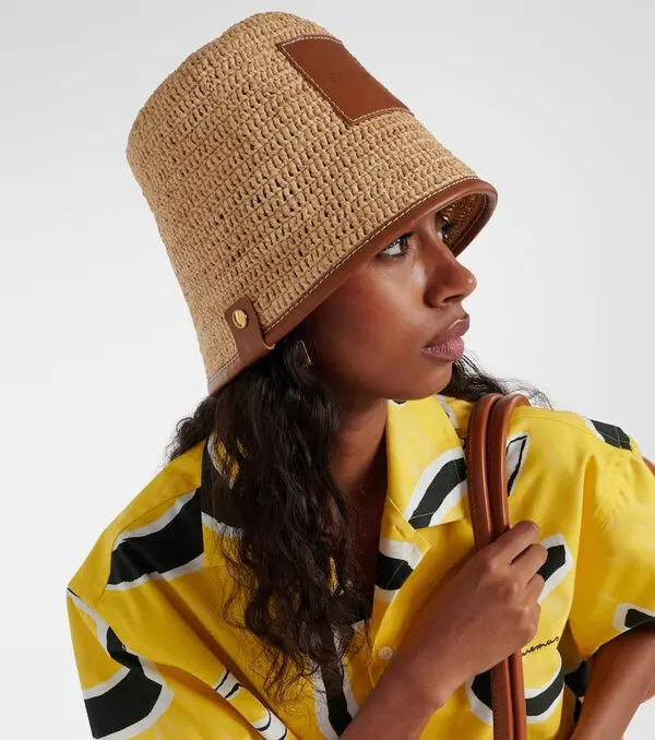 Jacquemus Le Bob Soli Raffia Bucket Hat
