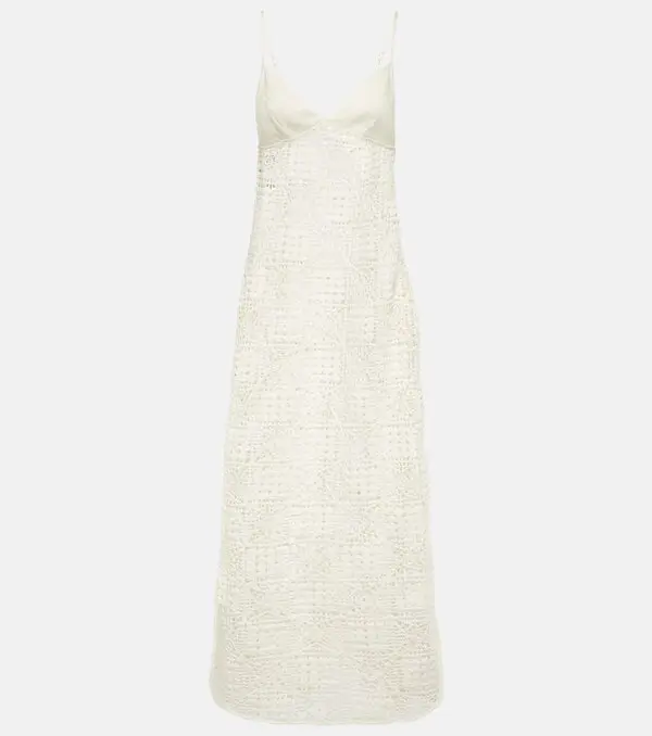 SIR. Crochet Cotton Maxi Dress - White
