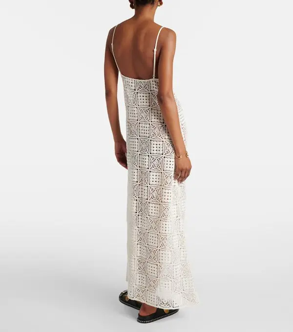 sir the label crochet dress Ellinor Crochet Midi Dress | Light Beige Knit