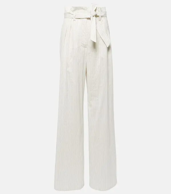 Max Mara Xero Pinstripe Palazzo Pants - White