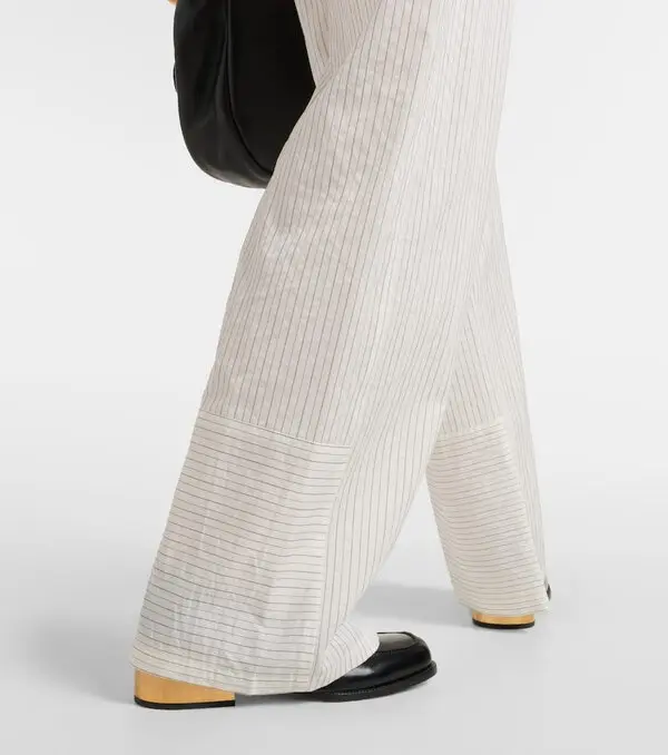 Max Mara Xero Pinstripe Palazzo Pants - White