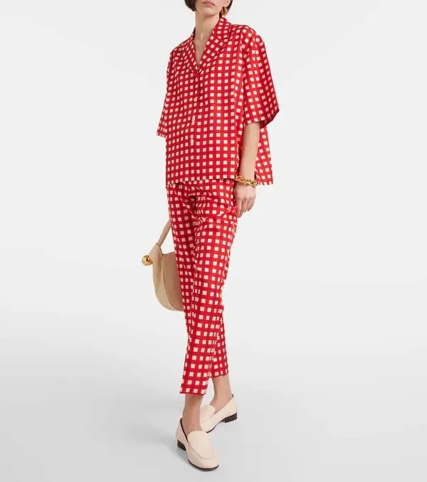 JOSEPH Leopold Gingham Silk And Cotton Shirt