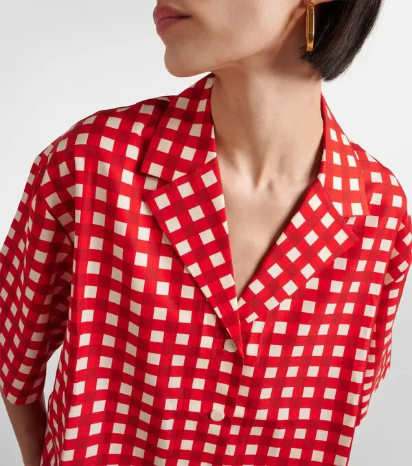 JOSEPH Leopold Gingham Silk And Cotton Shirt