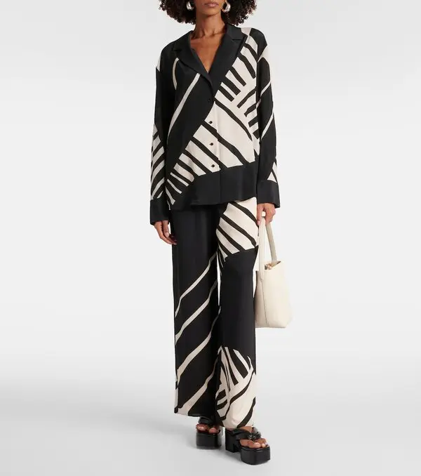 SIR. Printed Wide-leg Pants - Multicoloured