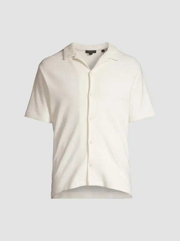 Vince Bouclé Button-front Camp Shirt - Bone