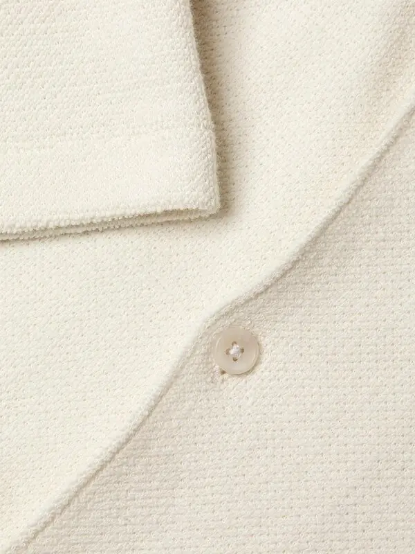 Vince Bouclé Button-front Camp Shirt - Bone