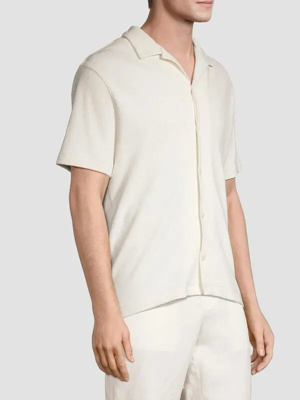 Vince Bouclé Button-front Camp Shirt - Bone