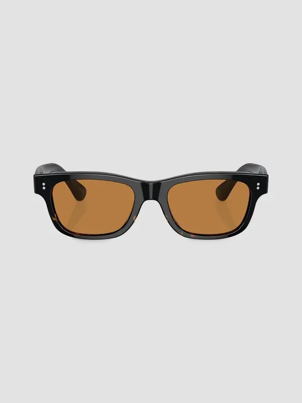 Oliver Spencer Rosson Sun Pillow 53mm Square Sunglasses - Black Orange