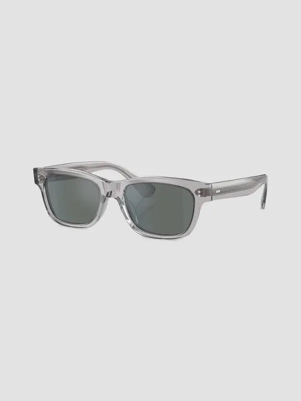 Oliver Spencer Rosson Sun Pillow 53mm Square Sunglasses - Transparent Grey Teal