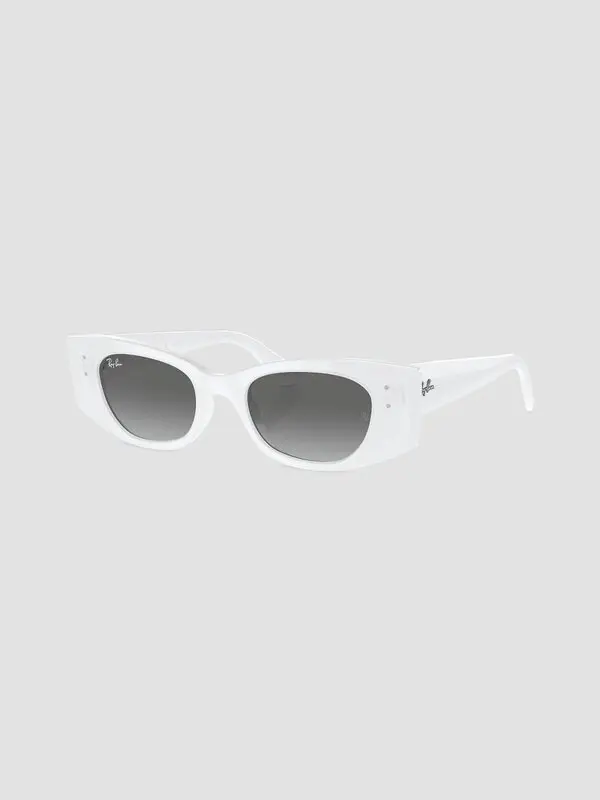 Ray-ban Rb4427 Kat 49mm Rectangular Sunglasses - White Grey Gradient