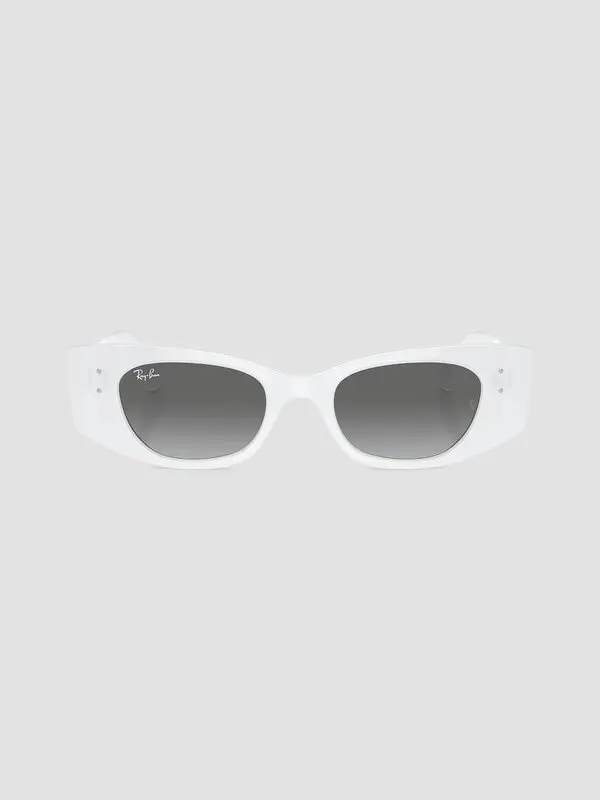 Ray-ban Rb4427 Kat 49mm Rectangular Sunglasses - White Grey Gradient