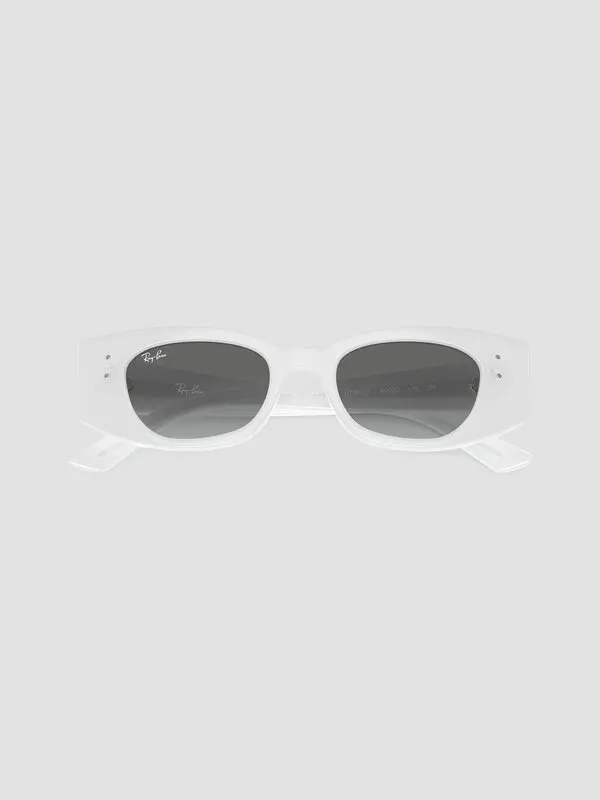 Ray-ban Rb4427 Kat 49mm Rectangular Sunglasses - White Grey Gradient