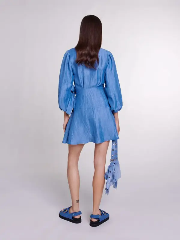 Maje Linen Wrap Dress