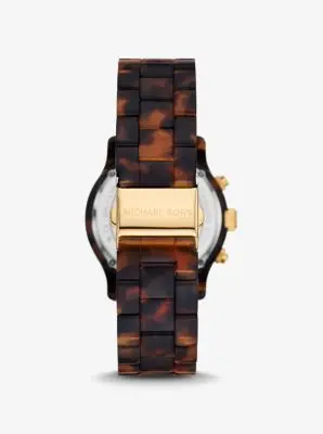 Michael Kors Runway Pavé Gold-Tone And Tortoiseshell Acetate  display picture 3