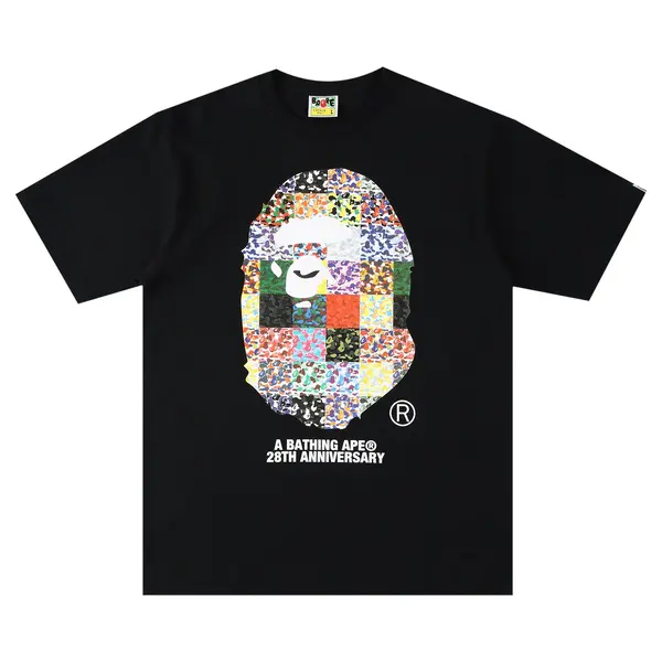 A BATHING APE 28th Anniversary Ape Head Tee - Black