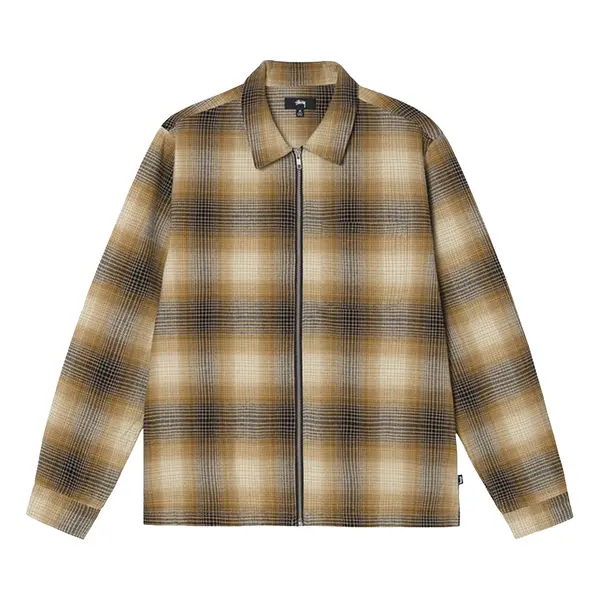 StÜssy Jack Shadow Plaid Zip Shirt 'mustard - Yellow
