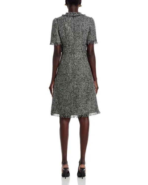 Rickie Freeman For Teri Jon Boucle Tweed Dress - Black White