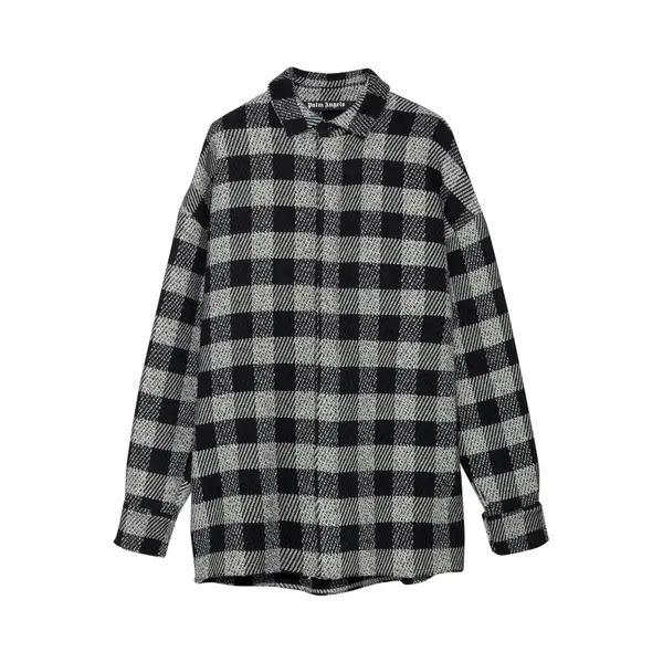 Palm Angels Curved Logo Overshirt 'off White/light Grey