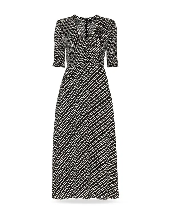 Whistles Diagonal Ripple Shirred Dress