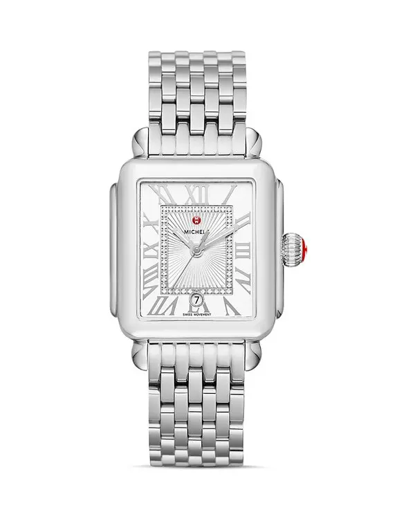 Michele Deco Madison Watch - White/silver