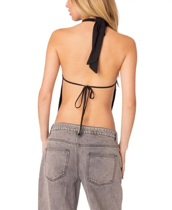 EDIKTED Clara Open Back Halter Top