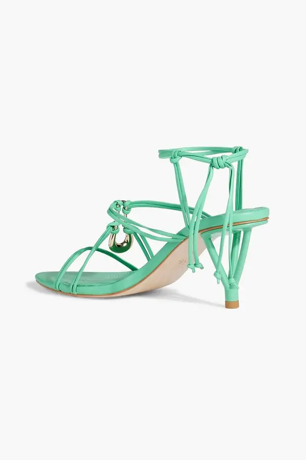 Aje Leda Embellished Leather Sandals - Mint