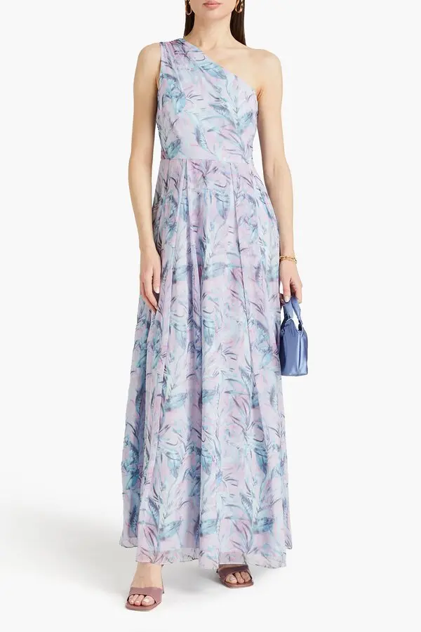 MIKAEL AGHAL One-shoulder Printed Maxi Dress
