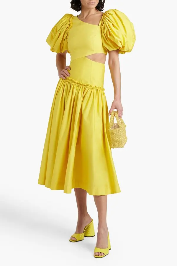 aje cut out midi dress Mimosa Cut Out Midi Dress | Black