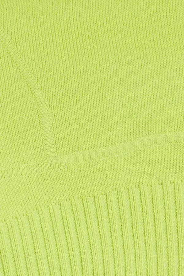 Aje Coronil Cropped Knitted Top - Chartreuse